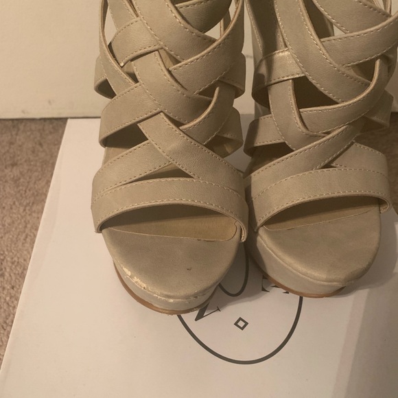 Steve Madden | Shoes | Steve Madden Xcess Wedges In Bone Size 8 | Poshmark